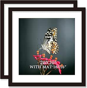 Amazon.com - VITOIVE 20x20 Frame Black With Mat 16x16 Solid Wood ...