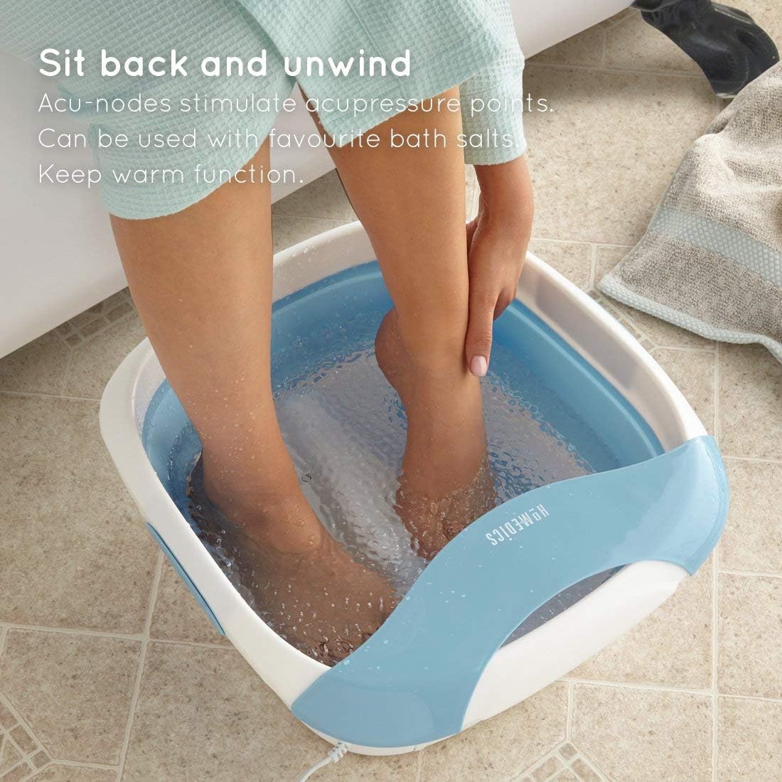 HoMedics Foldaway Luxury Foot Spa + Massager, with Heater / Keep Warm ...