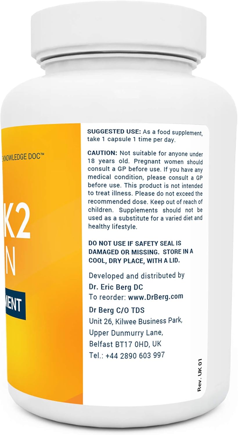 Dr. Berg’s D3 & K2 Vitamin – D3K2 Supplement for Normal Joints, Bone ...