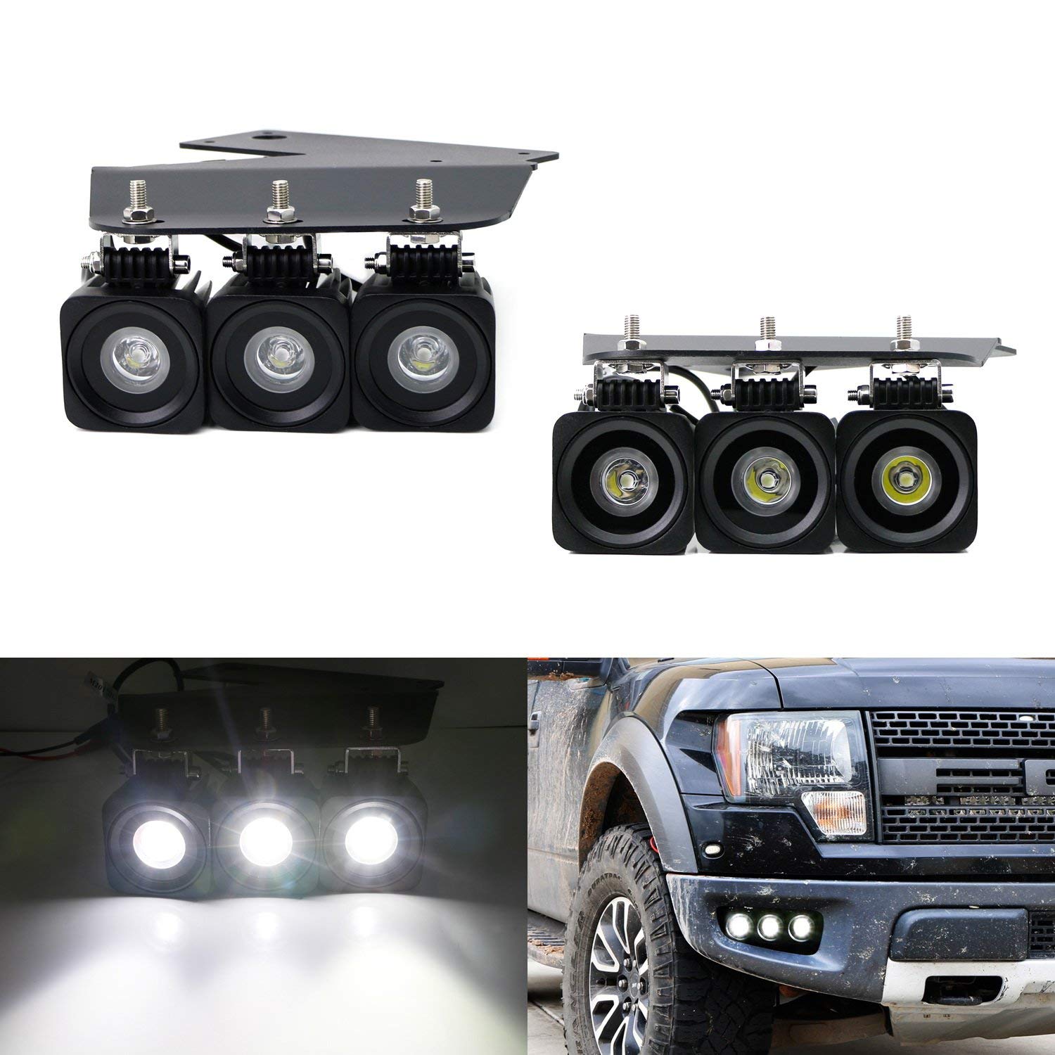 Ijdmtoy Lower Bumper Fog Triple Led Pod Lamp Kit Compatible | Desertcart GB