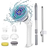Amazon.com: 2 Battery Electric Spin Scrubber, 1000RPM Cordless Cleaning ...