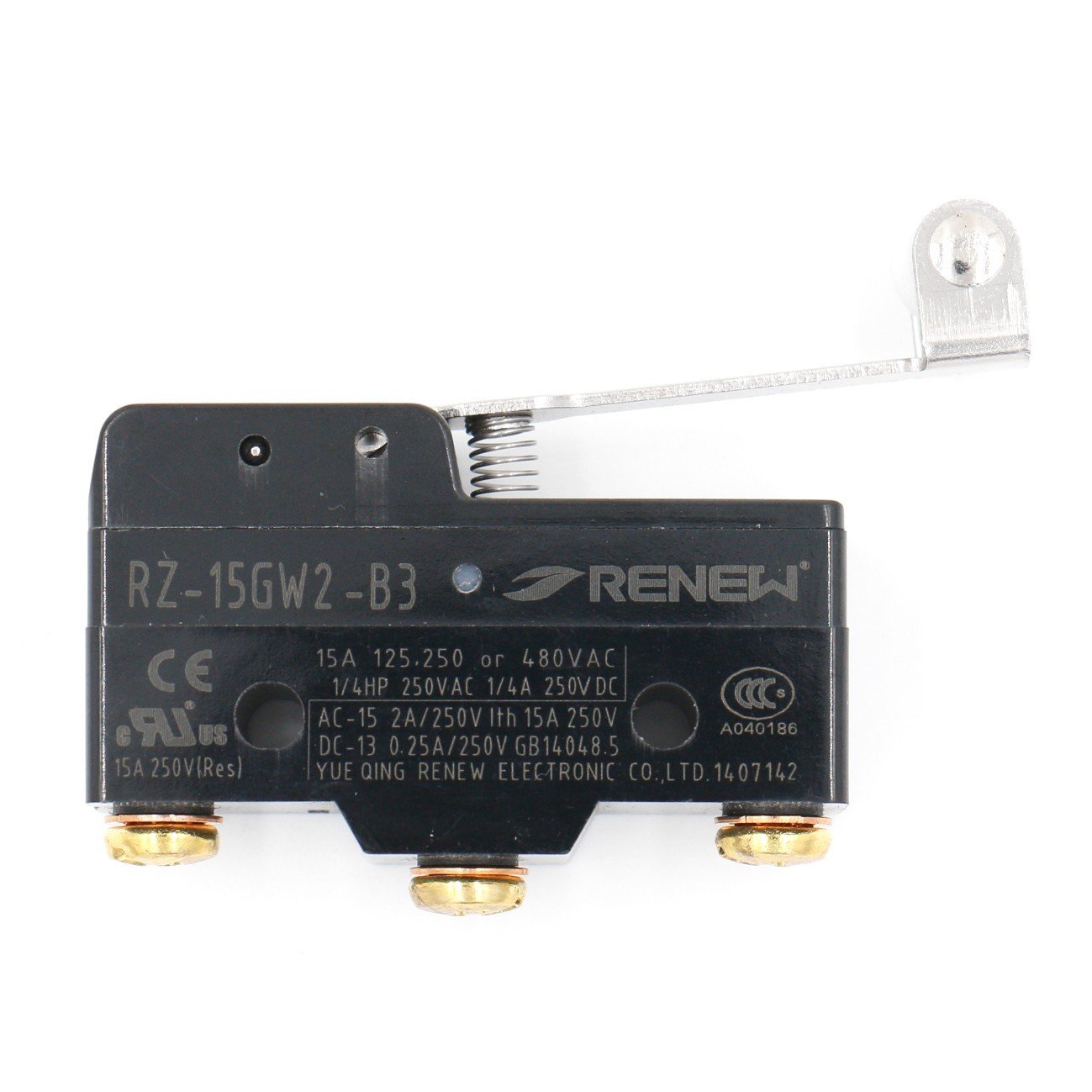 Basic Switches Baomain Micro Switch RZ-15GW2-B3 3-screw Terminal Long Hinge Roller Lever AC DC ...