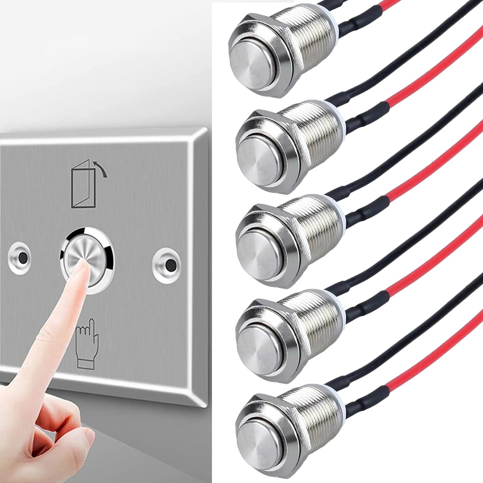 Mua Wired Waterproof Push Button Momentary Stainless Steel Push Button ...