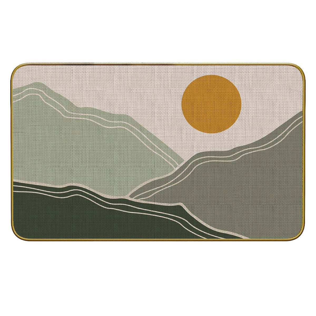 Mingnei Boho Welcome Mat,Boho Doormat,Boho Sun Green Mountain Kitchen ...