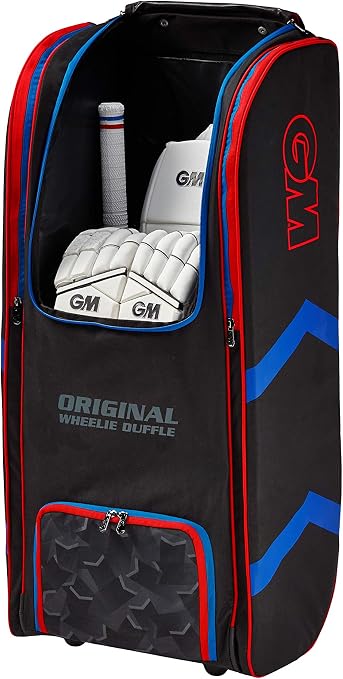 GM Cricket Original Wheelie Duffle 2019 Bag, Black/Red/Blue, Standard ...