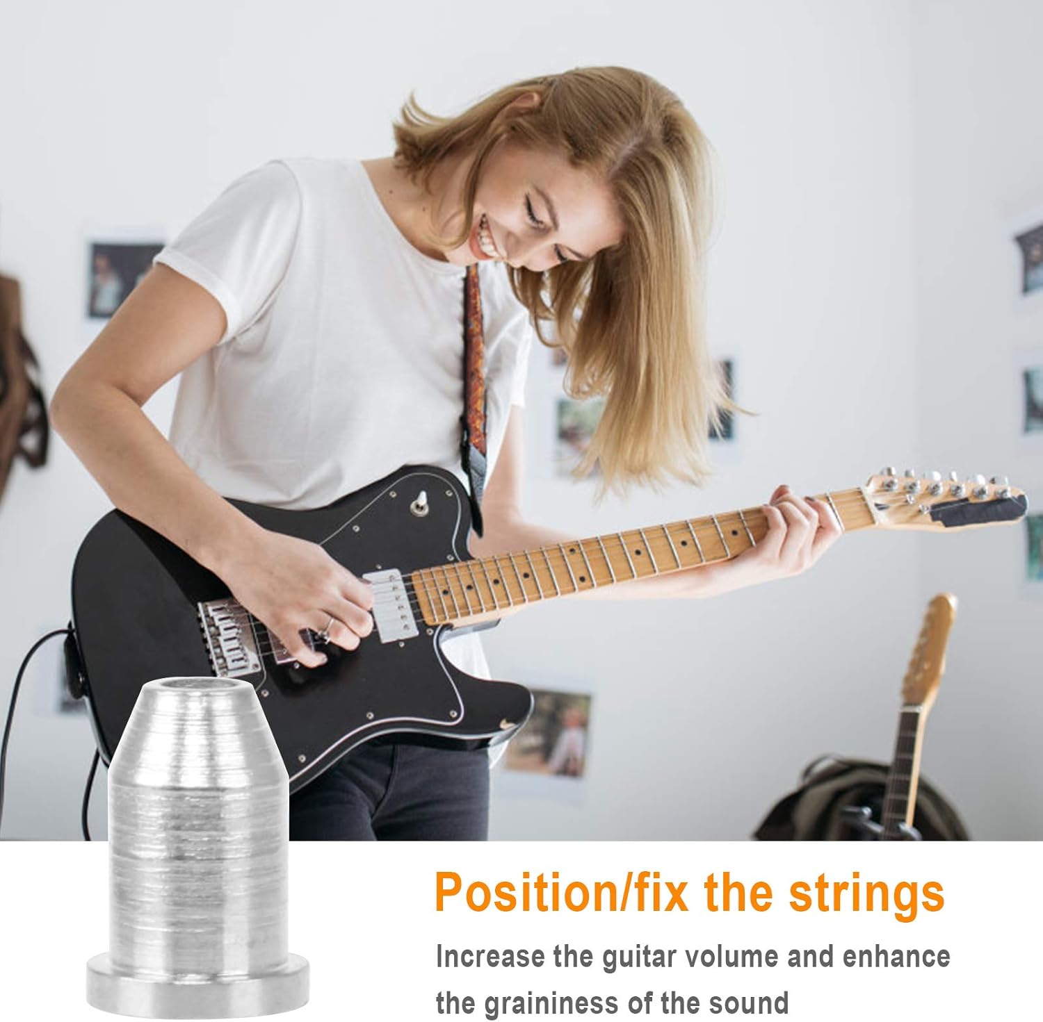 12 Pieces Guitar Through Body String Mounting Ferrules for Electric ...