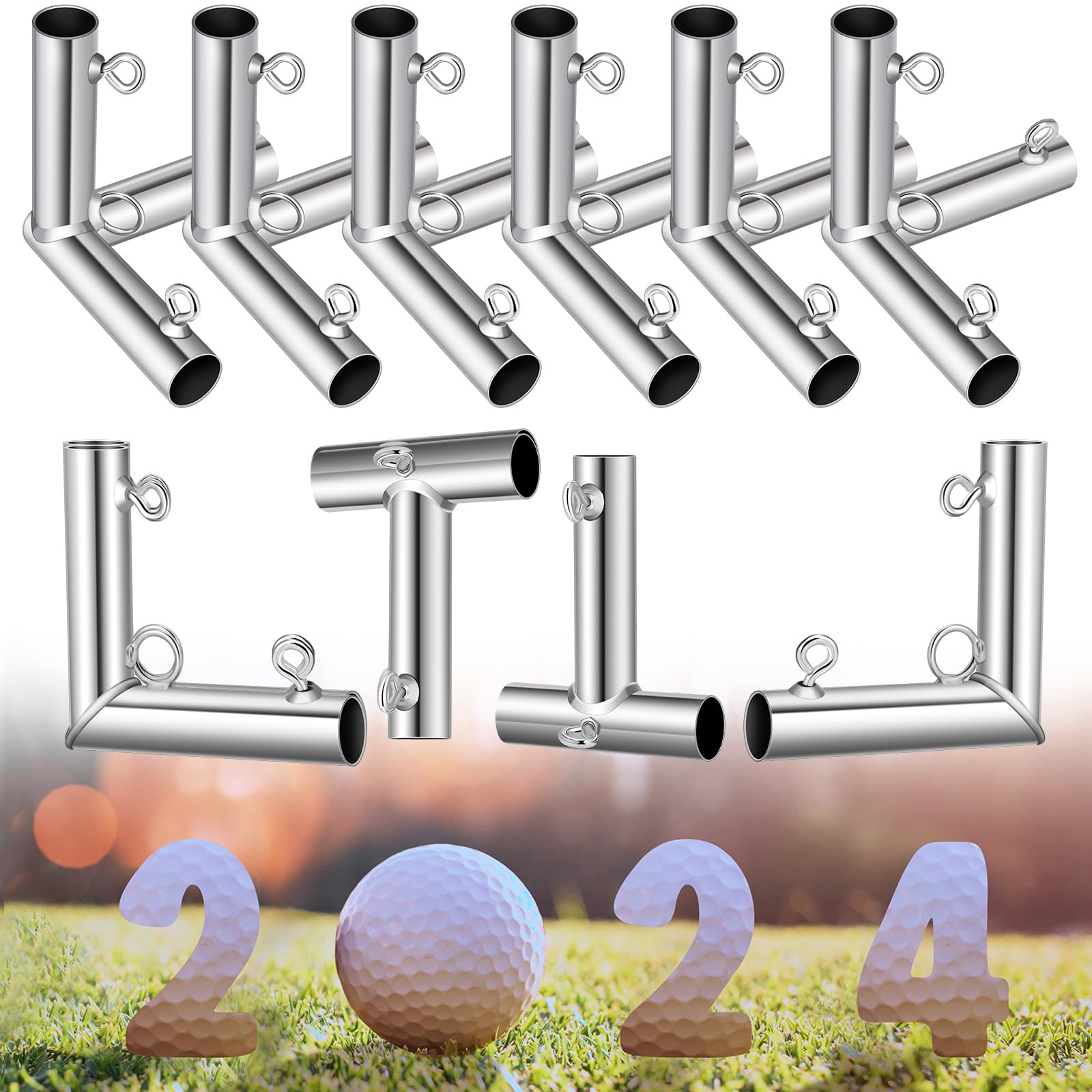 Blulu 10 Pieces 3/4'' Golf Frame Corner Kit DIY Canopy Fittings with Threaded Eye Bolts for EMT ...