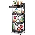 Amazon.com: EaseSky 4 Tier Rolling Utility Cart with Drawer, Utility ...