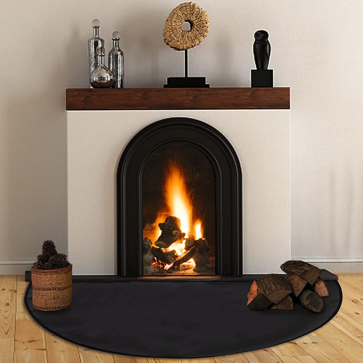 Fireproof Fireplace Mat - 48'' × 27'' X 2/25'' Upgraded 4-Layer ...