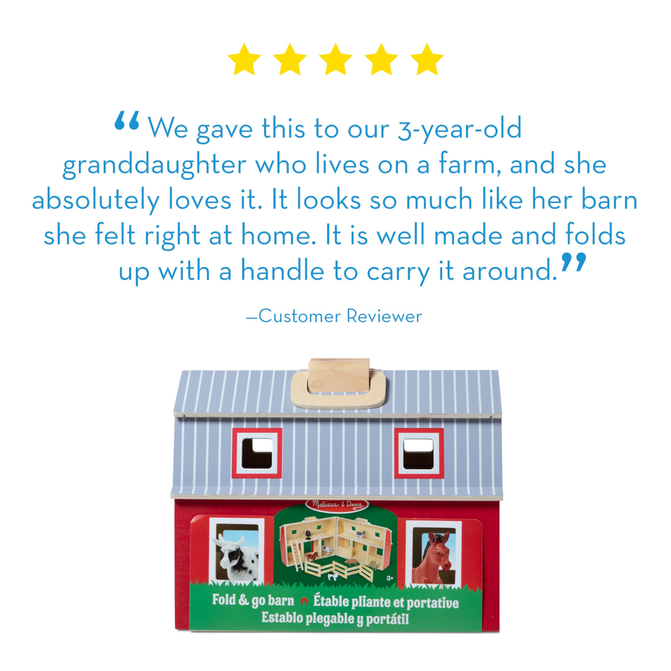 Mua Fold and Go Wooden Barn With 7 Animal Play Figures - Farm Animals ...