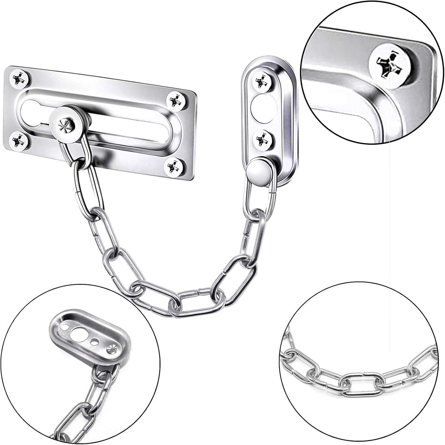 Hioph 4 Pieces Chain Door Guards with Lock Chain, Chain Door Locks ...
