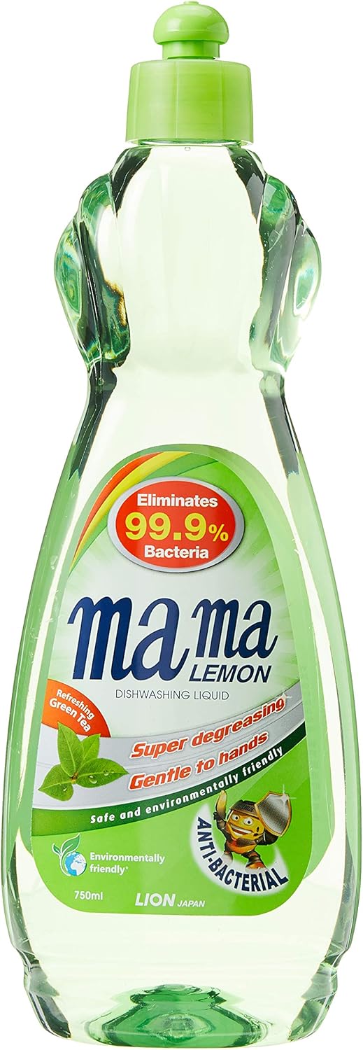 Mama Lemon Dishwashing Liquid, 750ml, Anti-bacterial Green Tea: Amazon ...