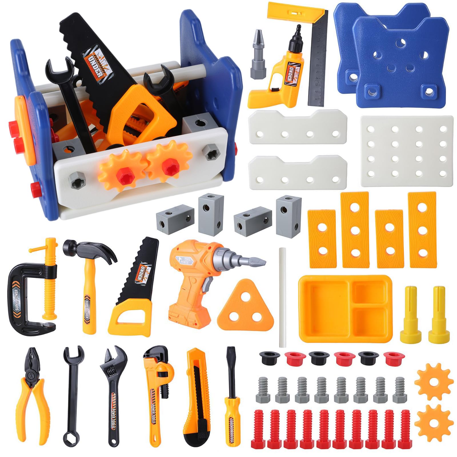 Kids Tool Set, 57PCS Tool Kit for Kids with Electric Drill, Toddler ...