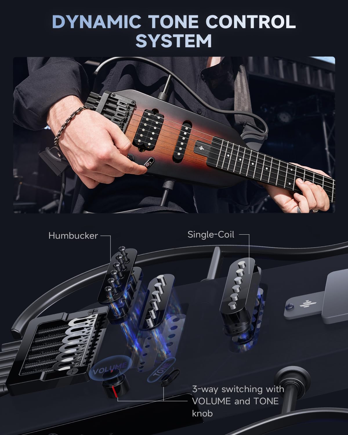 Mua Donner HUSH-X Electric Guitar Kit - Featherlight Headless Guitar ...