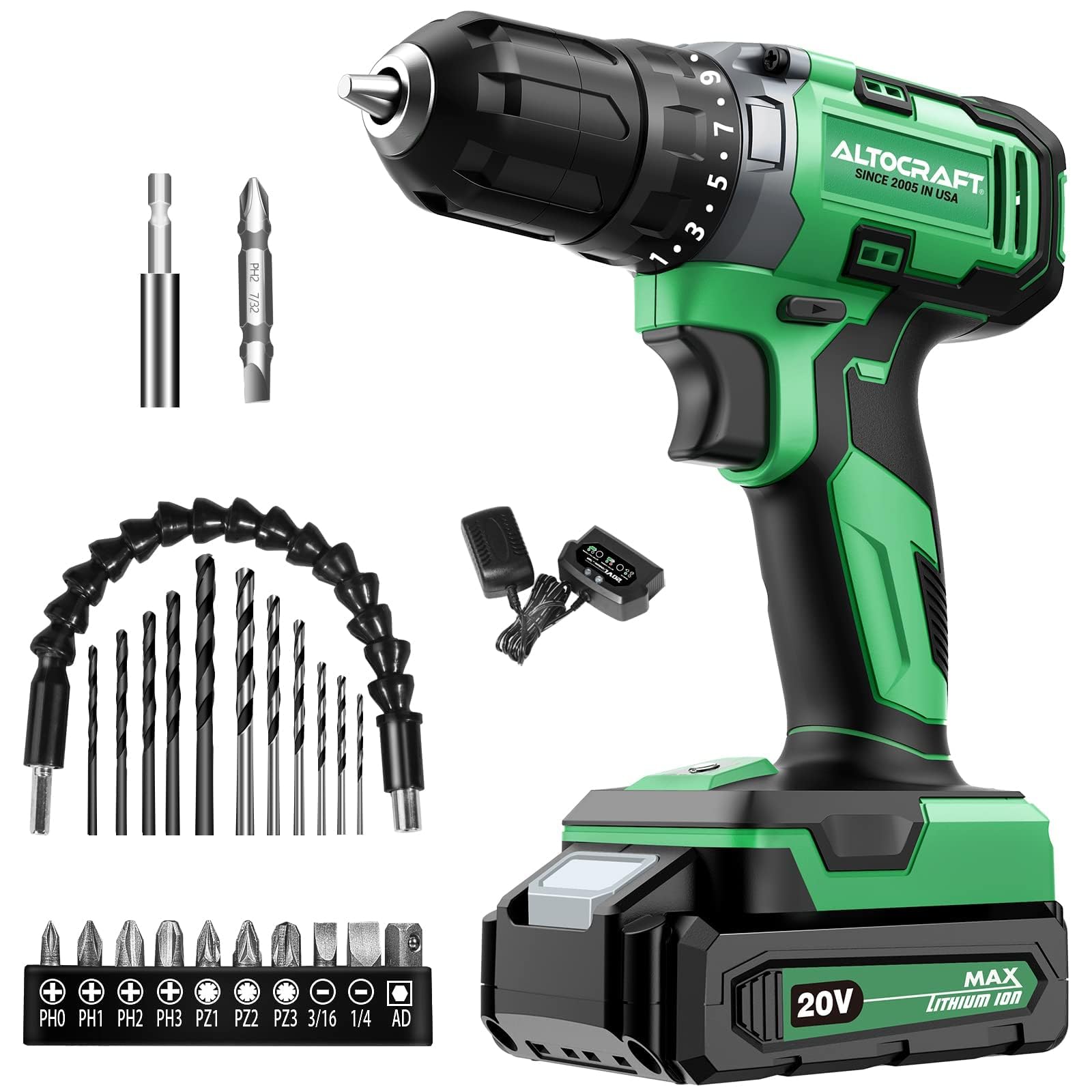 Mua ALTOCRAFT Cordless Drill/Driver Kit 3/8",20V Max Electric Battery ...