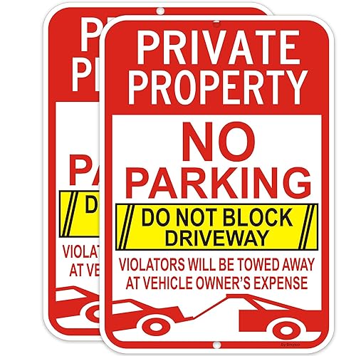2 Pack Large No Parking Sign, Private Property Sign, Do Not Block ...