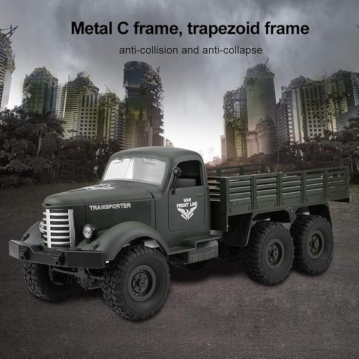 Buy RC Car, 1/16 Model Remote Control Six-Wheel Drive Military Truck RC ...