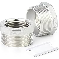 Amazon.com: TAISHER 2PCS 304 Stainless Steel Reducer Hex Bushing, 1-1/4" NPT Male x 1" NPT ...