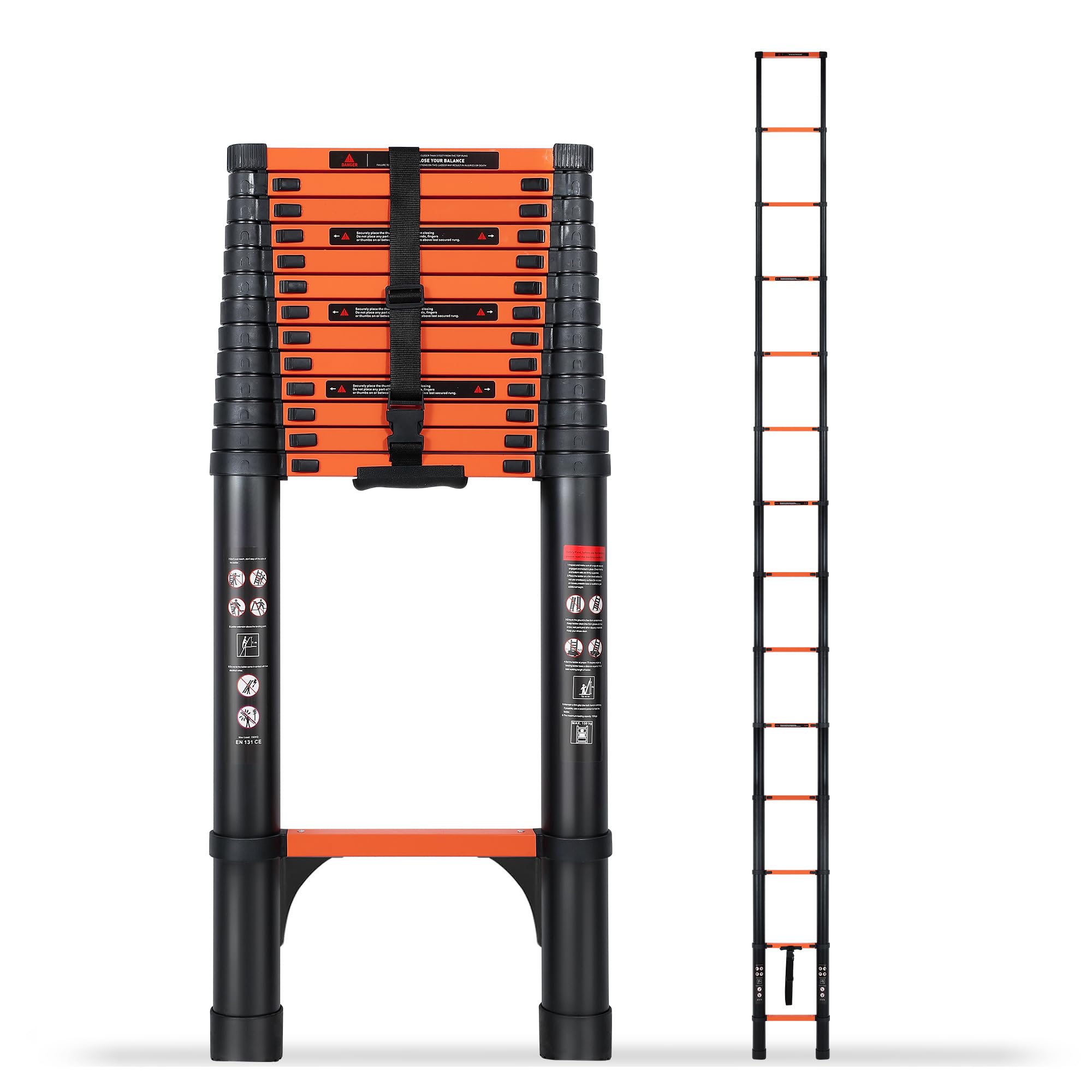 SINMEIRUN 20.3FT Telescoping Ladder, Portable Extension Folding Ladder ...