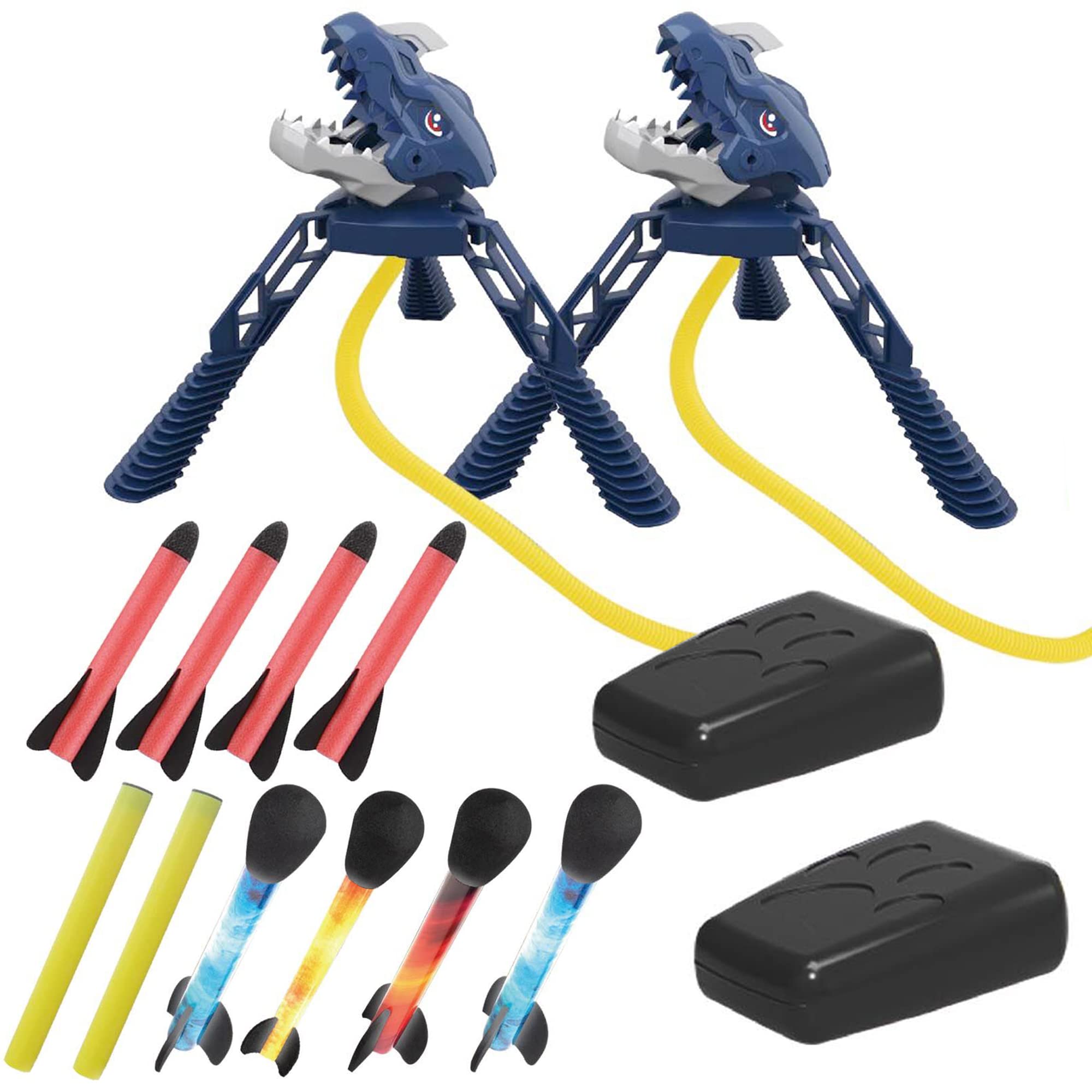 COOLDUCK 2 Pcs Dino Rocket Launcher for Kids - Launch Up to 100 Feet ...