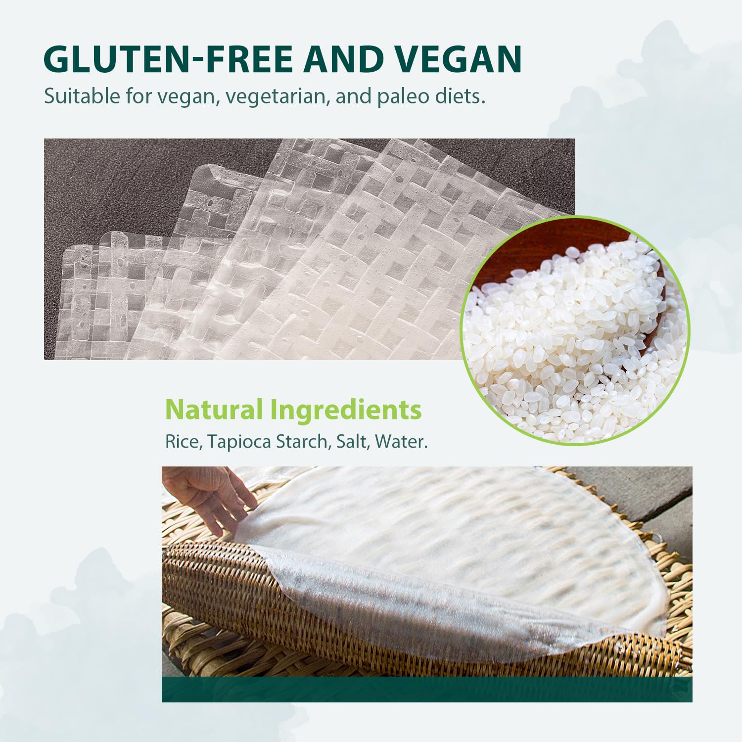 Mua Soeos Rice Paper, White Rice Paper Wrappers, 1 Pack, 34 Sheets ...