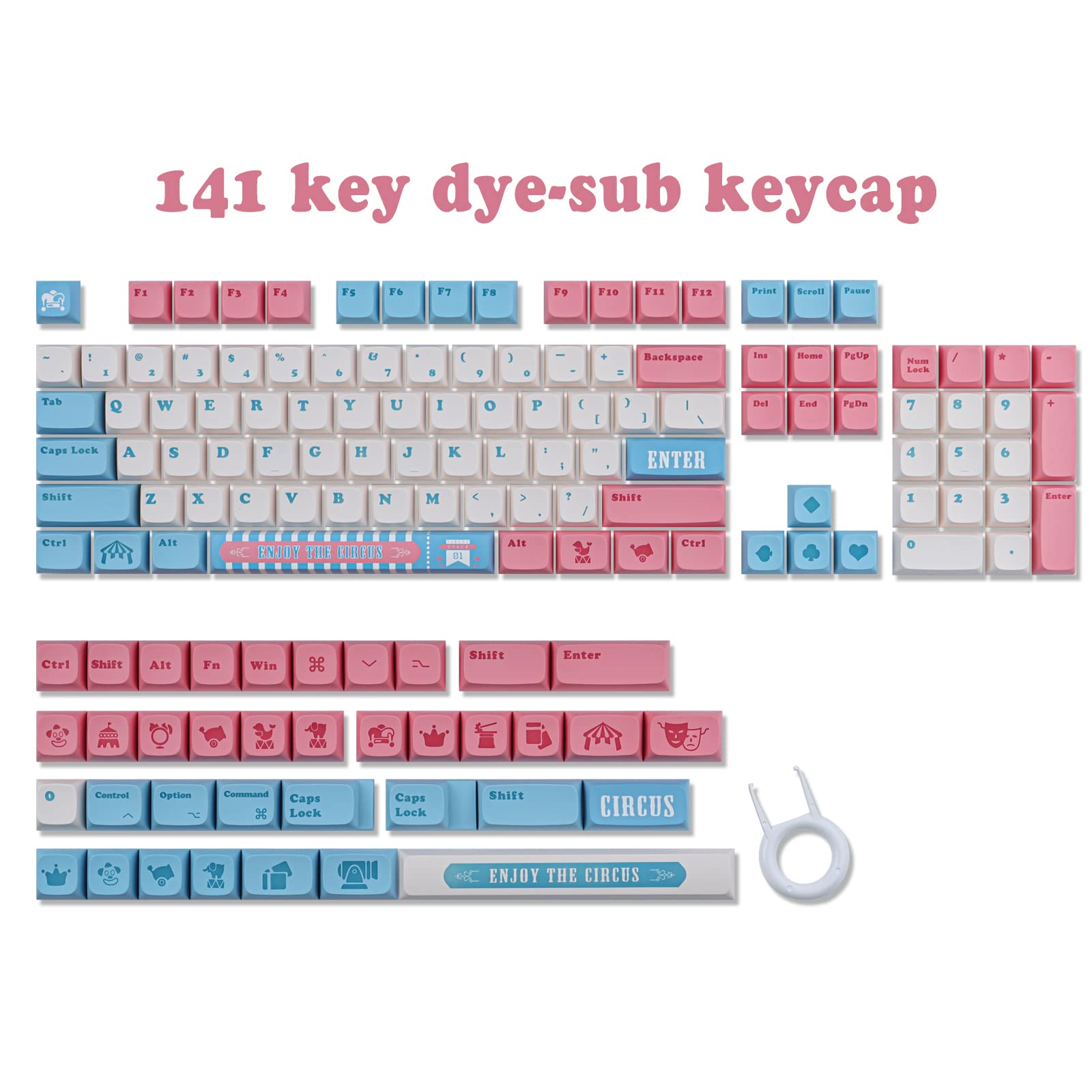 Mua JakeTsai Keycaps, 141 Keys PBT Keycap Set, Circus XDA Profile, Dye ...