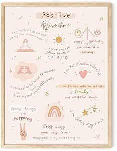 Amazon.com: Positive Affirmations Positive Quotes Wall Decor - By Haus ...