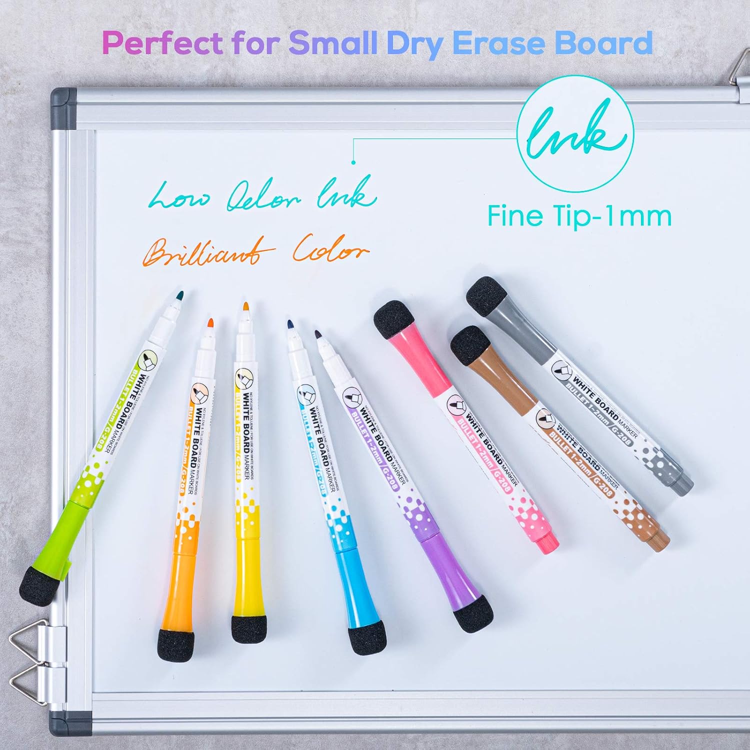 ARCOBIS Magnetic Dry Erase Markers Fine Tip, Assorted Colors, 8 Pack ...