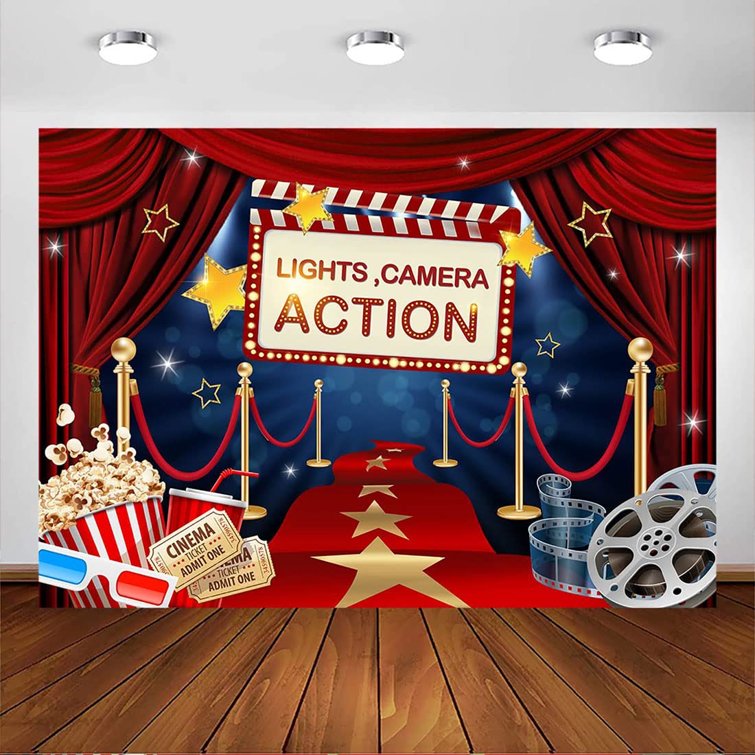 Mua Avezano Hollywood Movie Night Backdrop for Birthday Party Red ...