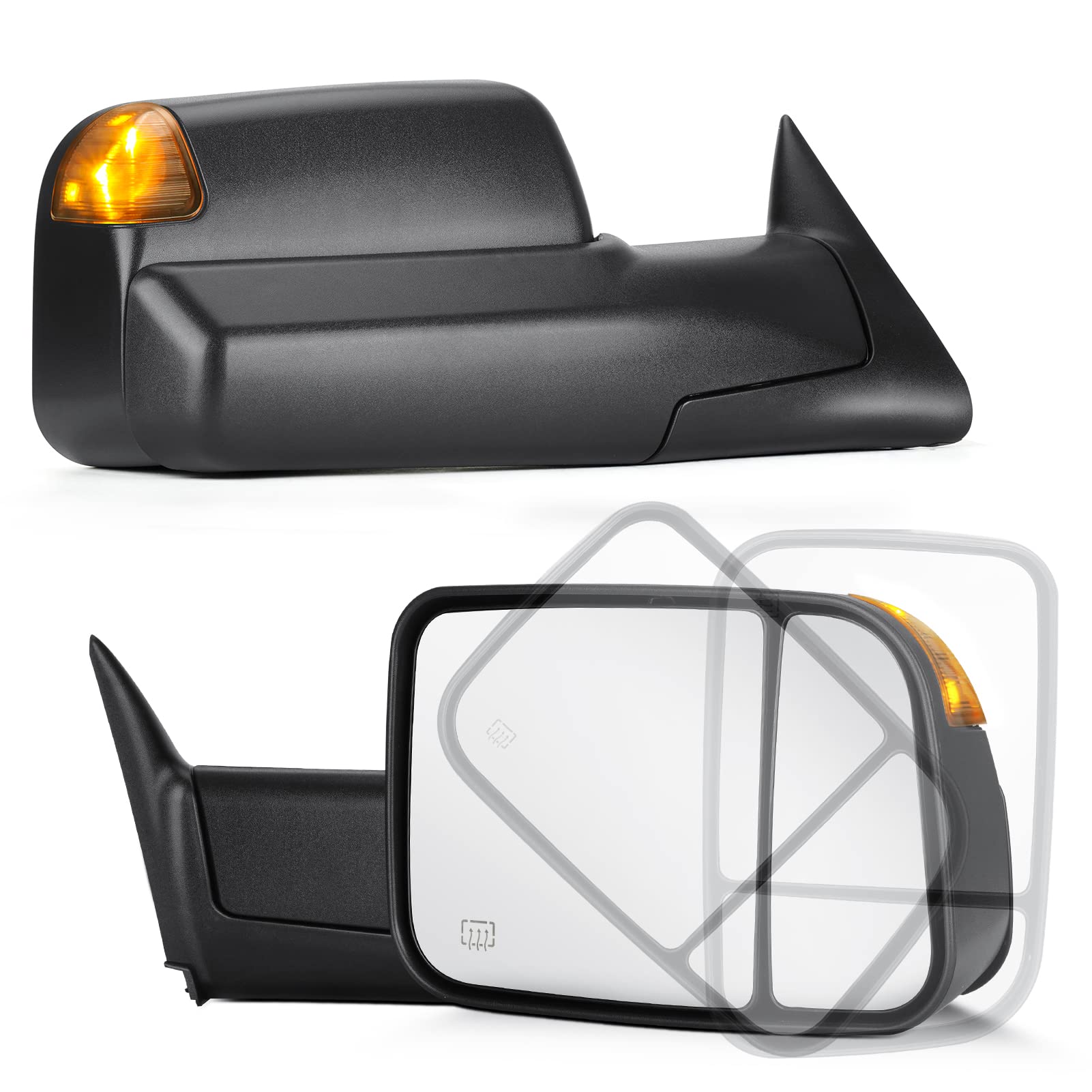 Youxmoto Towing Mirrors for Dodge Ram 1500 1998 1999 2000 2001, Ram ...