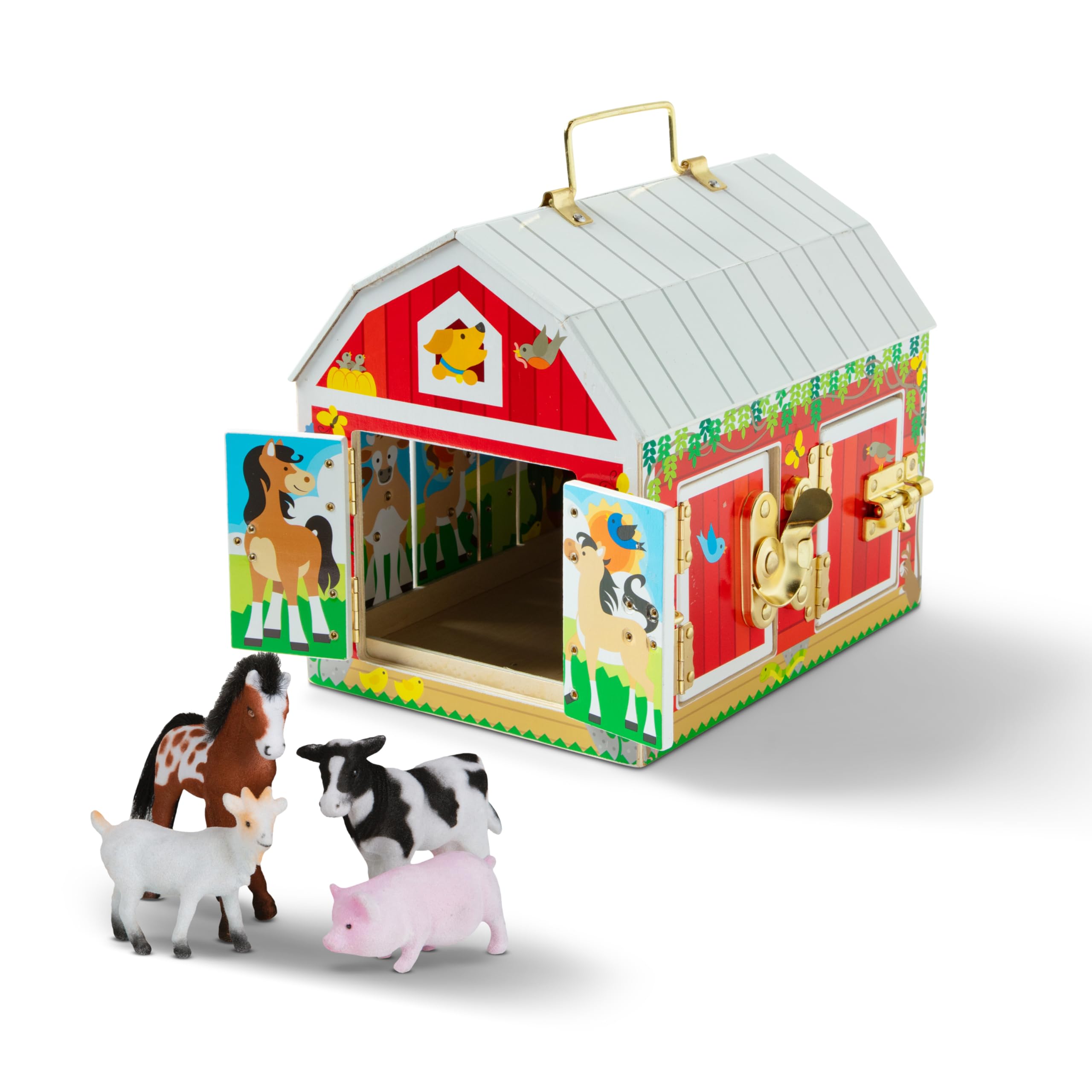 Melissa & Doug Latches Barn Toy Sensory Activity, Doors And Locks Toy ...