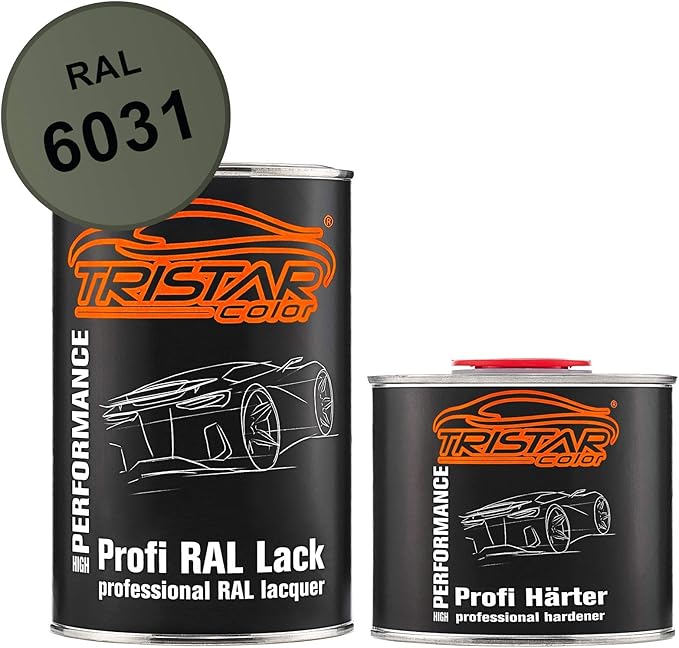 TRISTARcolor RAL 6031 Bronzegrün seidenmatt 2K Autolack 1,5 Liter ...