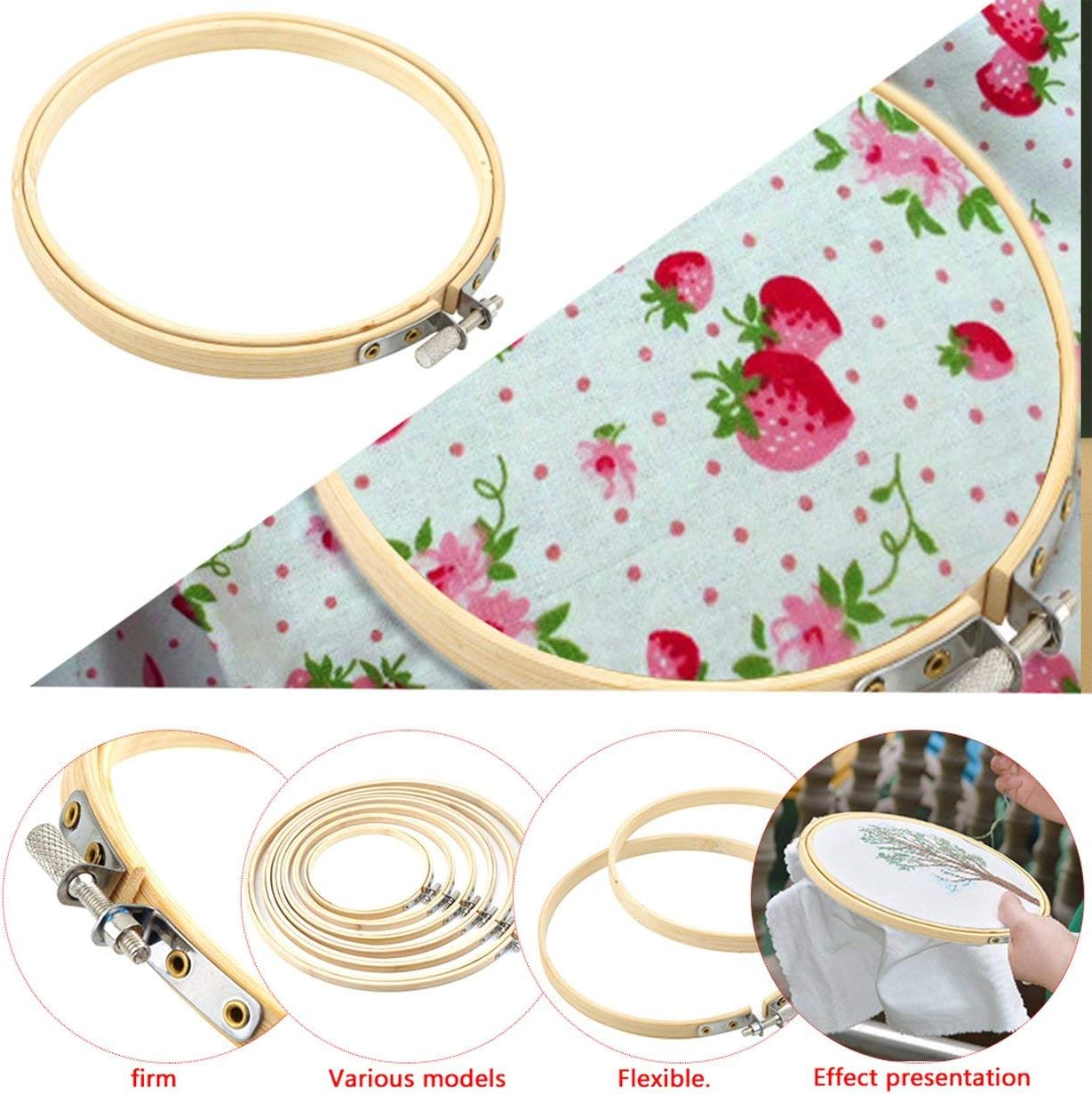 Cercles à broder Sairis 6 Différentes Taille Forme Ronde Pratique En ...