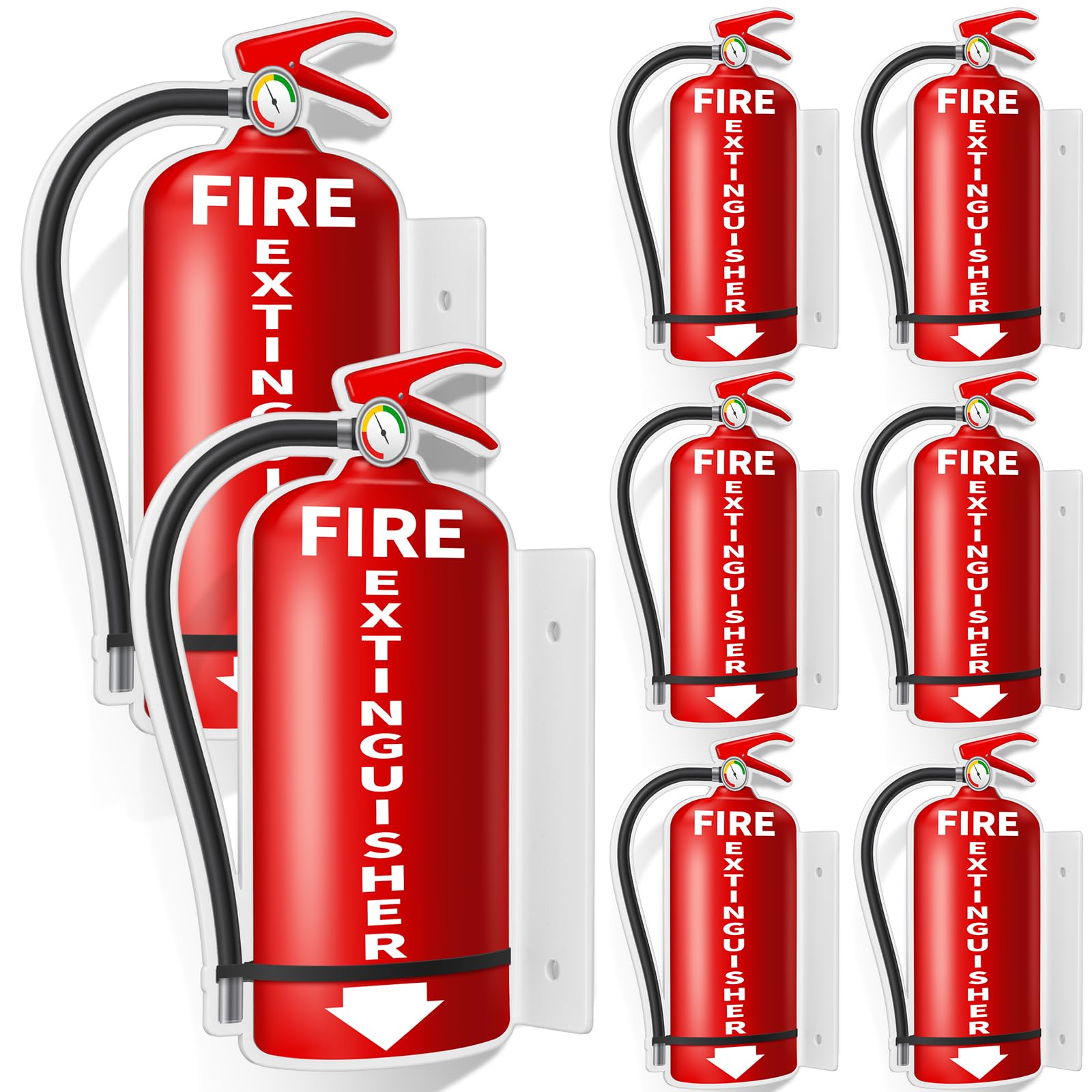 Chunful 8 Pack Fire Extinguisher Sign, Acrylic 7" x 5. 5" Fire ...