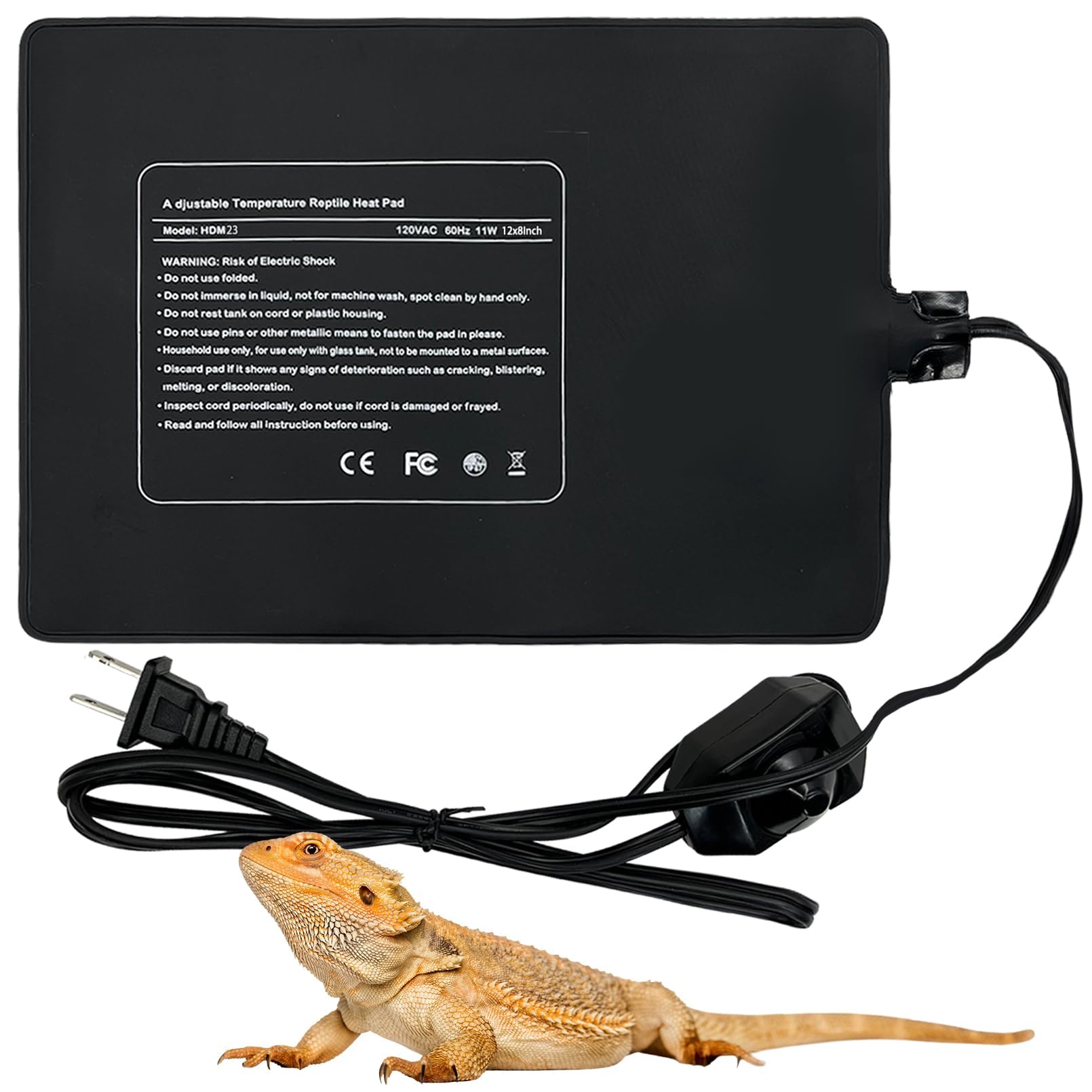 Hamiledyi Reptile Heating Pad 23W, Waterproof Under Tank Heater Mat ...