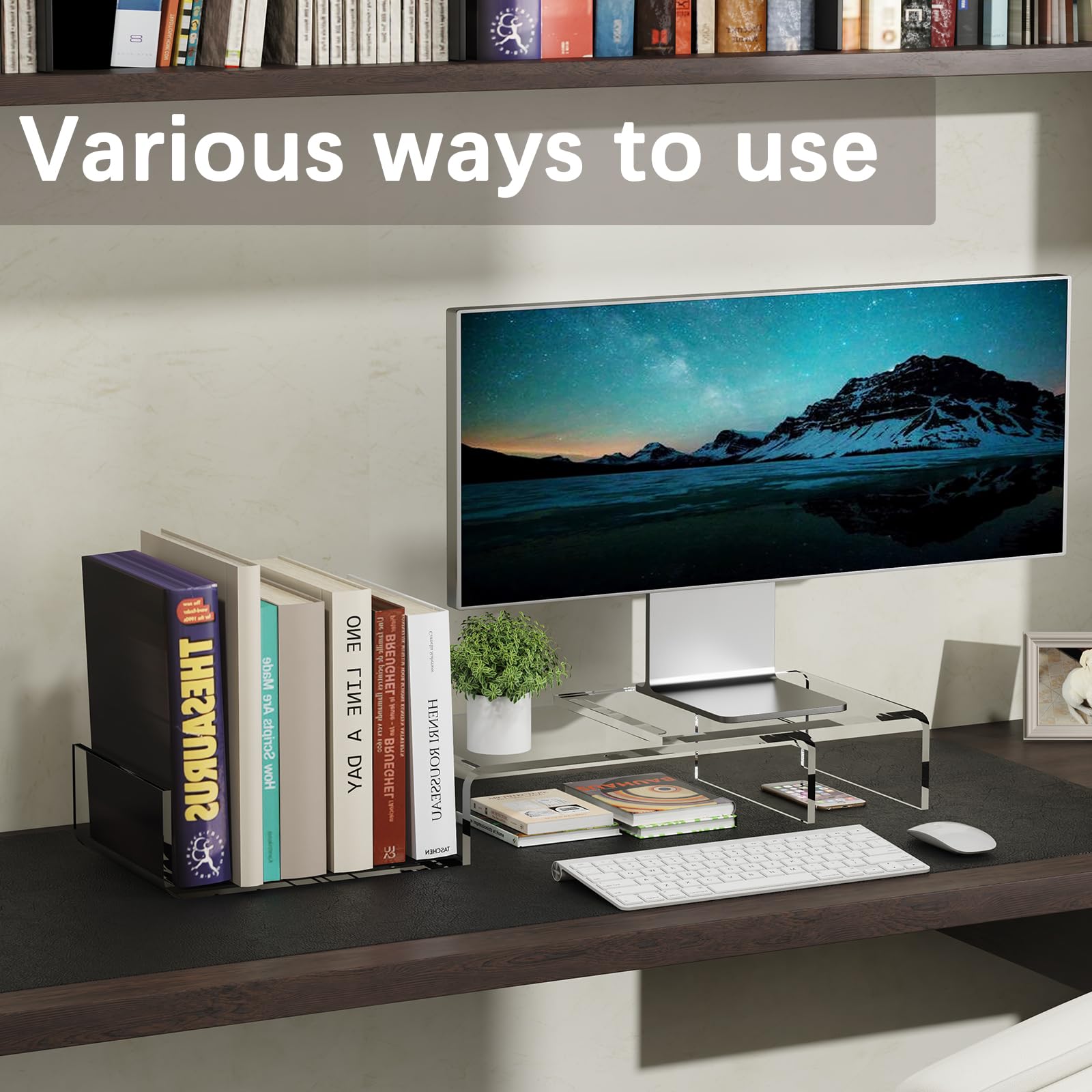 Mua Acrylic Monitor Stand, Dual Monitor Stand with Adjustable Length ...