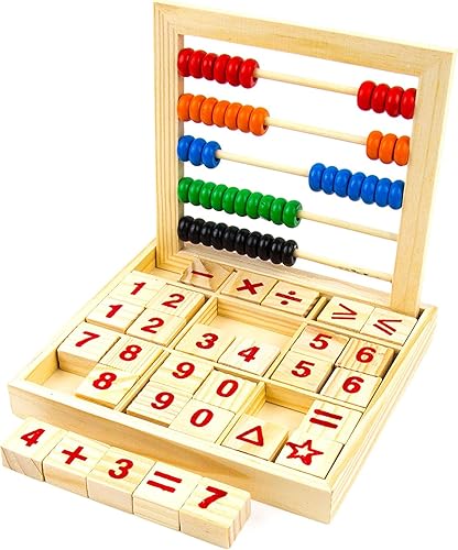 Toysery Abacus for Kids Math Counters, Wooden Educational Counting Toy ...