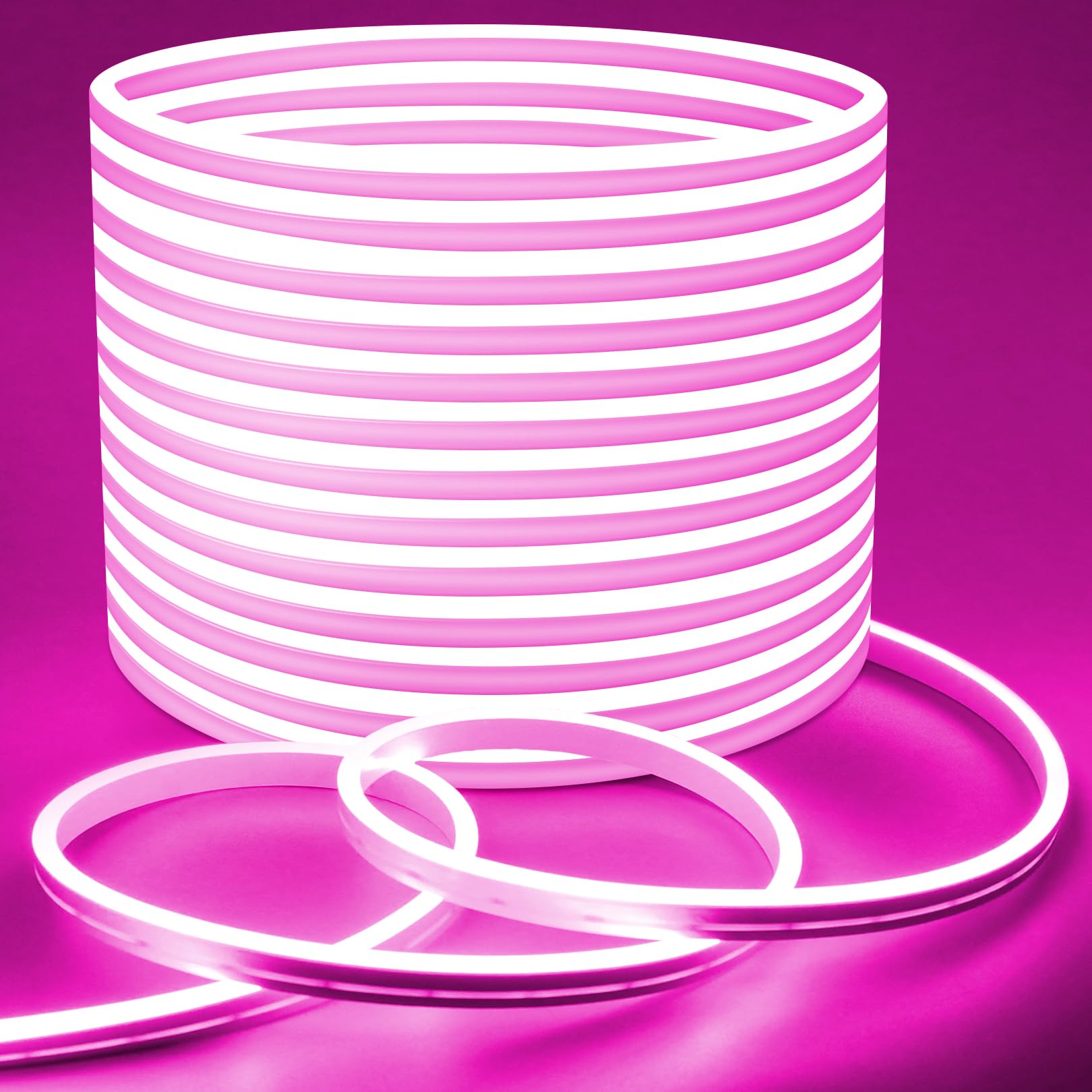 Lamomo LED Strip Lights, 32.8Ft Pink Neon Led Rope Lights, 0.65in/Cut ...