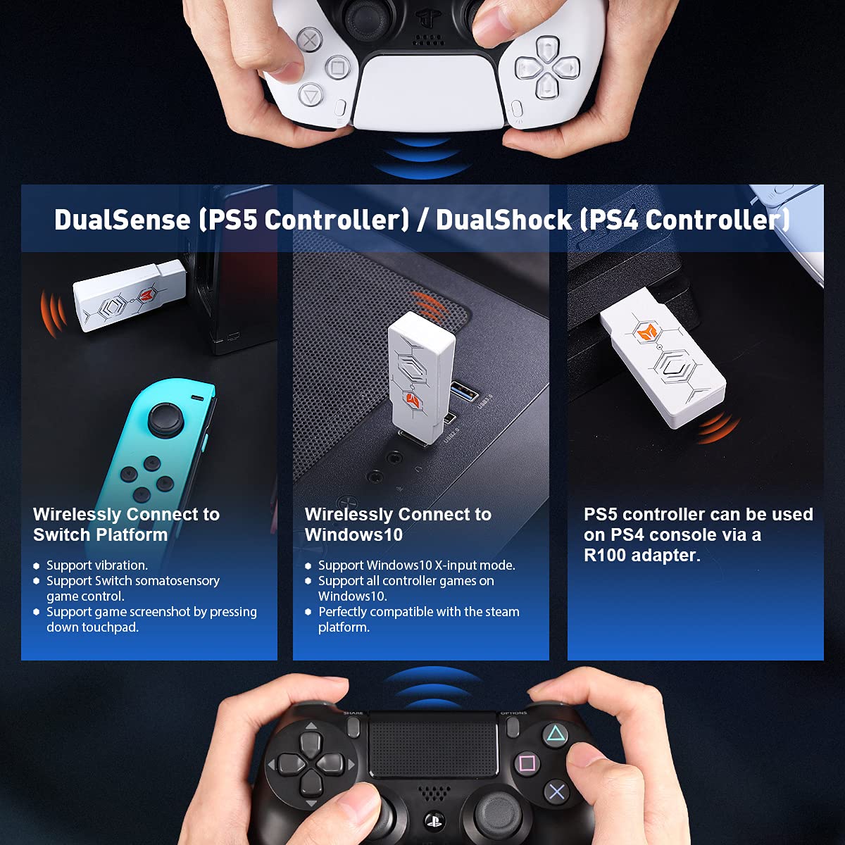 Mua BIGBIG WON R100 Wireless Adapter for Switch Pro/PS5/PS4/Xbox one X ...