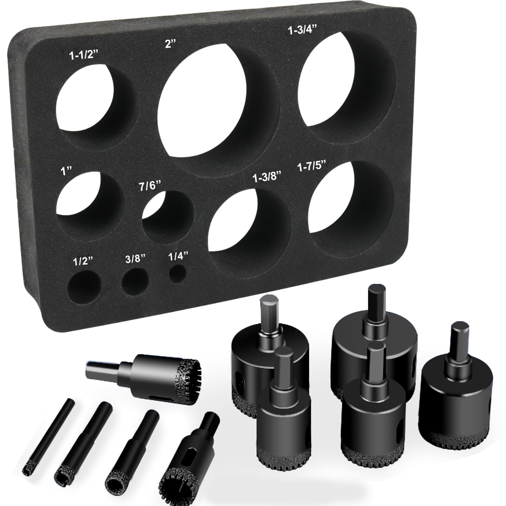 SANJIAN 11PCS Diamond Hole Saw Kit, Diamond Drill Bits, Hole Saws For ...