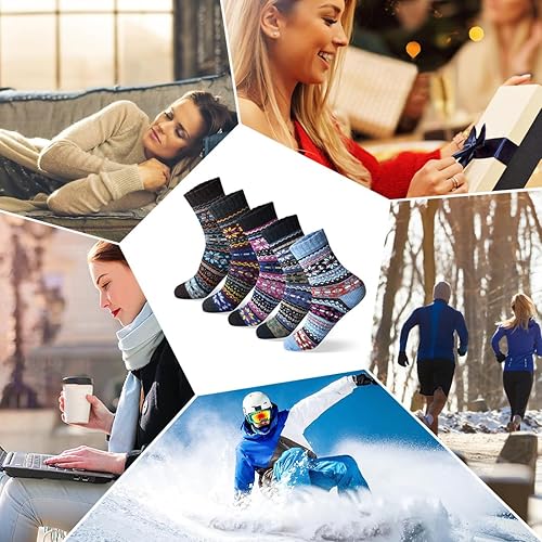 MORECOO 10 Pack Women's Wool Socks - Christmas Gifts - Thick