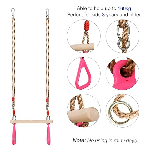 Adult Trapeze Bar Trapeze Swing Bar And Rings Durable Outdoor Sports