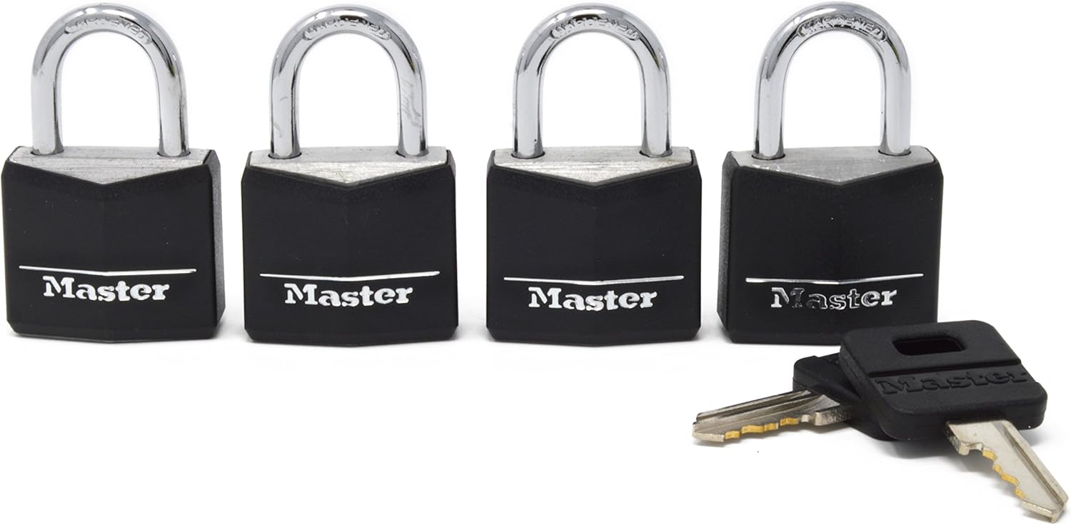 Master Lock Candado recubierto de aluminio, 3 cm de ancho, negro, 131T ...