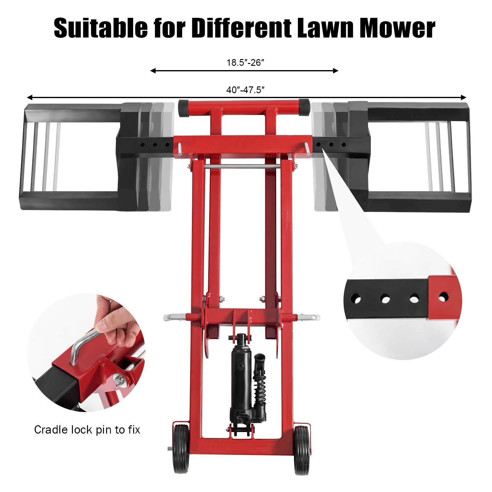 Riding Lawn Tractors Lawn Mower Lift, 500LBS With Hydraulic Jack, Mowe ...