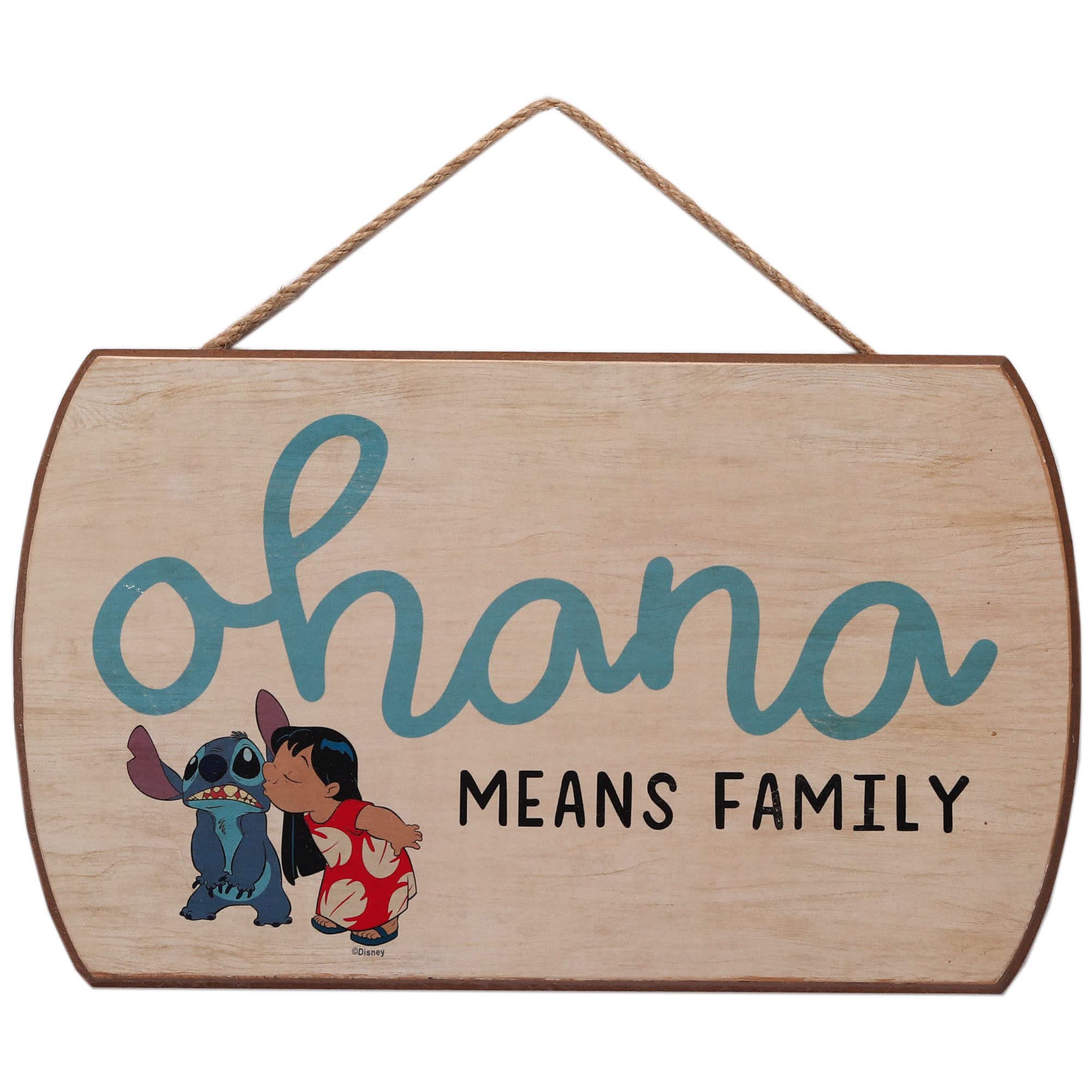 Disney Lilo and Stitch Ohana Means Family Hanging Wood Wall Decor ...