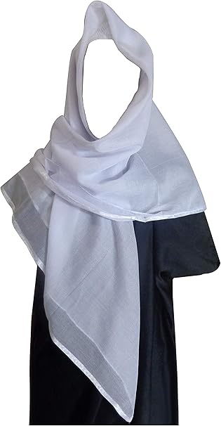 White Shawl Turban Imama Pagri Cloth Muslim Islam Islamic Cotton Salah ...