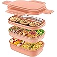 Amazon.com: Bento Box Adult Lunch Box,3 Stackable Bento Lunch Containers for Adults/Kids, Modern ...