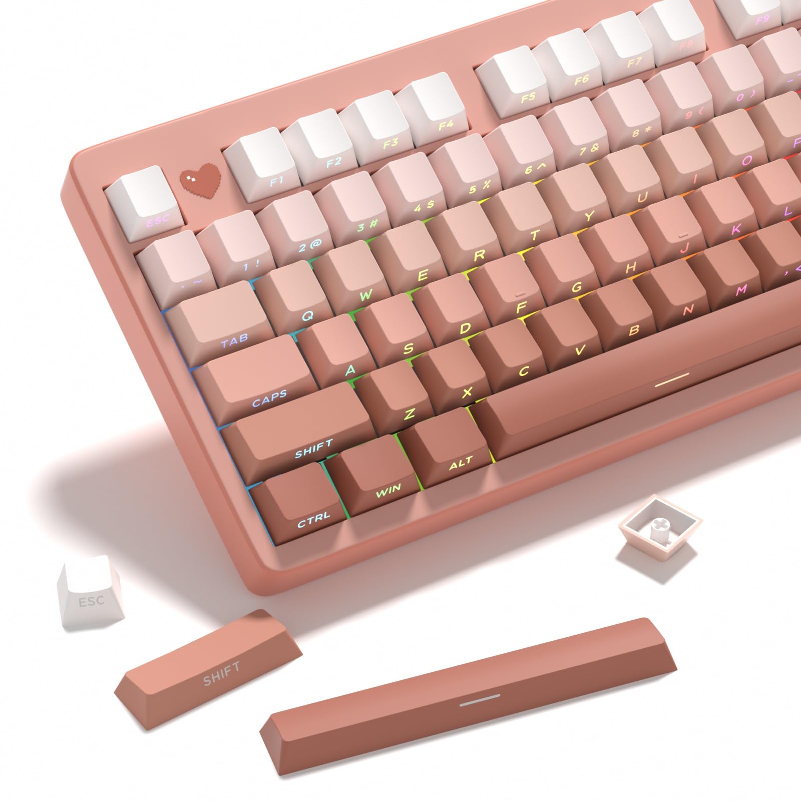 Mua Side Print Shine Through Keycaps, 133 Keys PBT Double Shot Custom ...