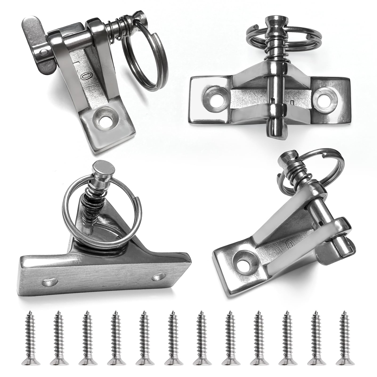 Boatpro 4 Pack Bimini Top Deck Hinge Hardware,with Pin and Ring,316 ...
