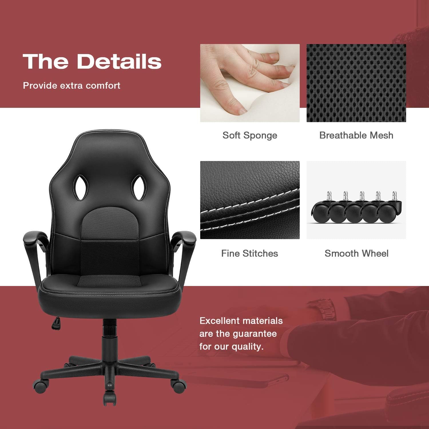 Homall Gaming Chair Racing Style Office Chair High back Swivel Computer ...